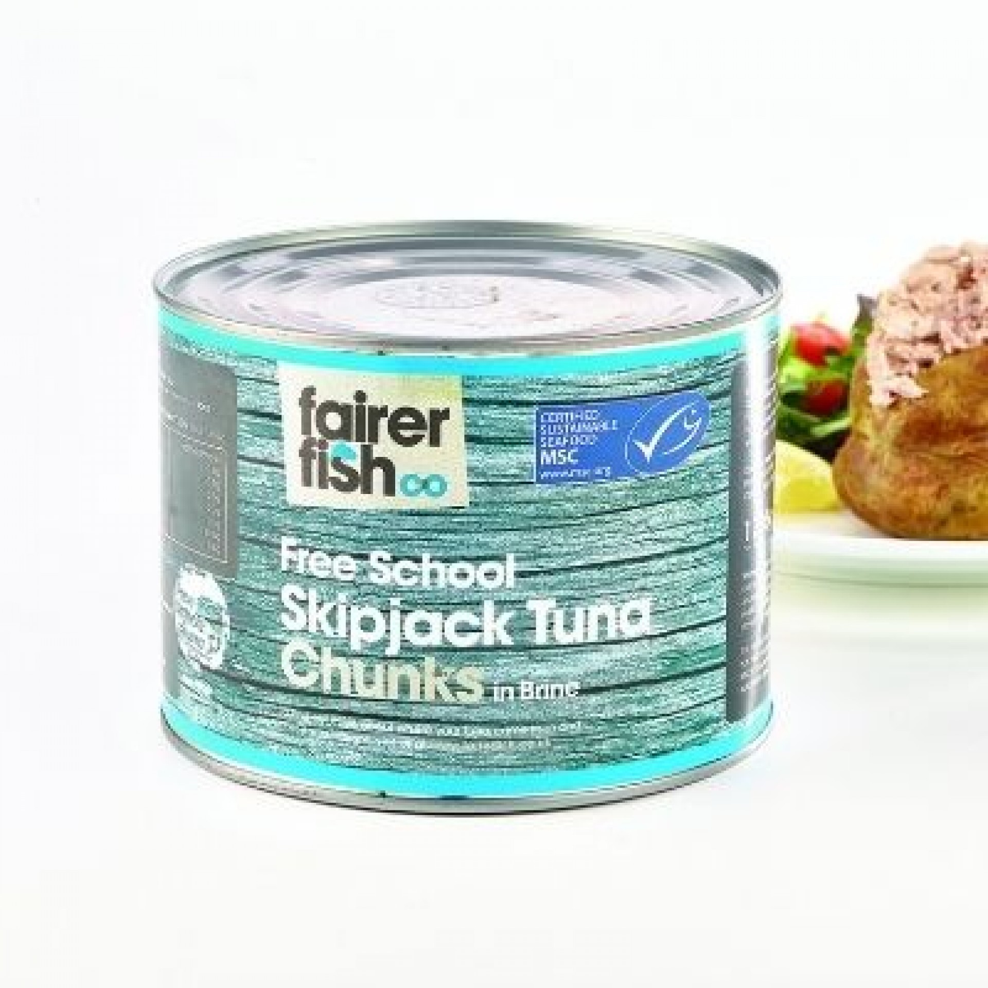 Bulk Buy FAIRER FISH CO MSC Free School Skipjack Tuna Chunks in Brine ...
