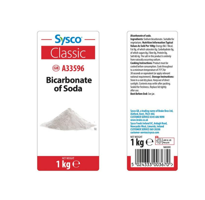 Bulk Buy SYSCO CLASSIC Bicarbonate Of Soda Wholesale | KFF