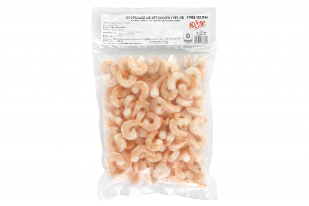 Bulk Buy Cooked & Peeled King Prawns 90/100 Wholesale | KFF
